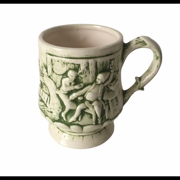 Kitchen | Vintage 1967 Ceramic Tam O Shanter Green Toned Mug Set Witch ...